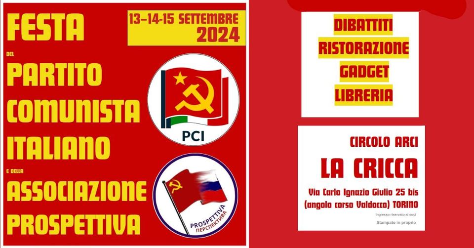 Festa della Federazione PCI di Torino e della Associazione Prospettiva ...